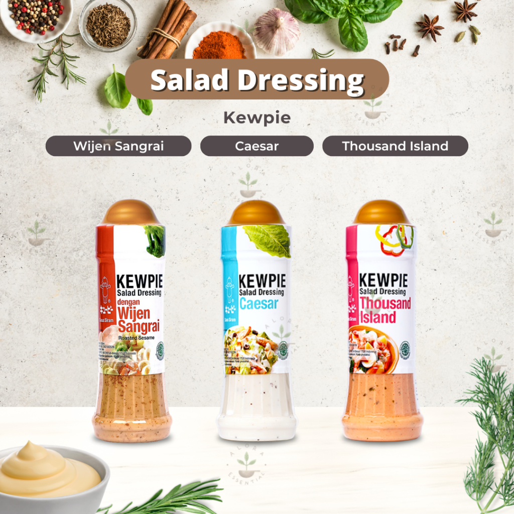 Kewpie Salad Dressing 200 ml - Roasted Sesame Flush Sauce Thousand Island Caesar Tomato Spicy ...