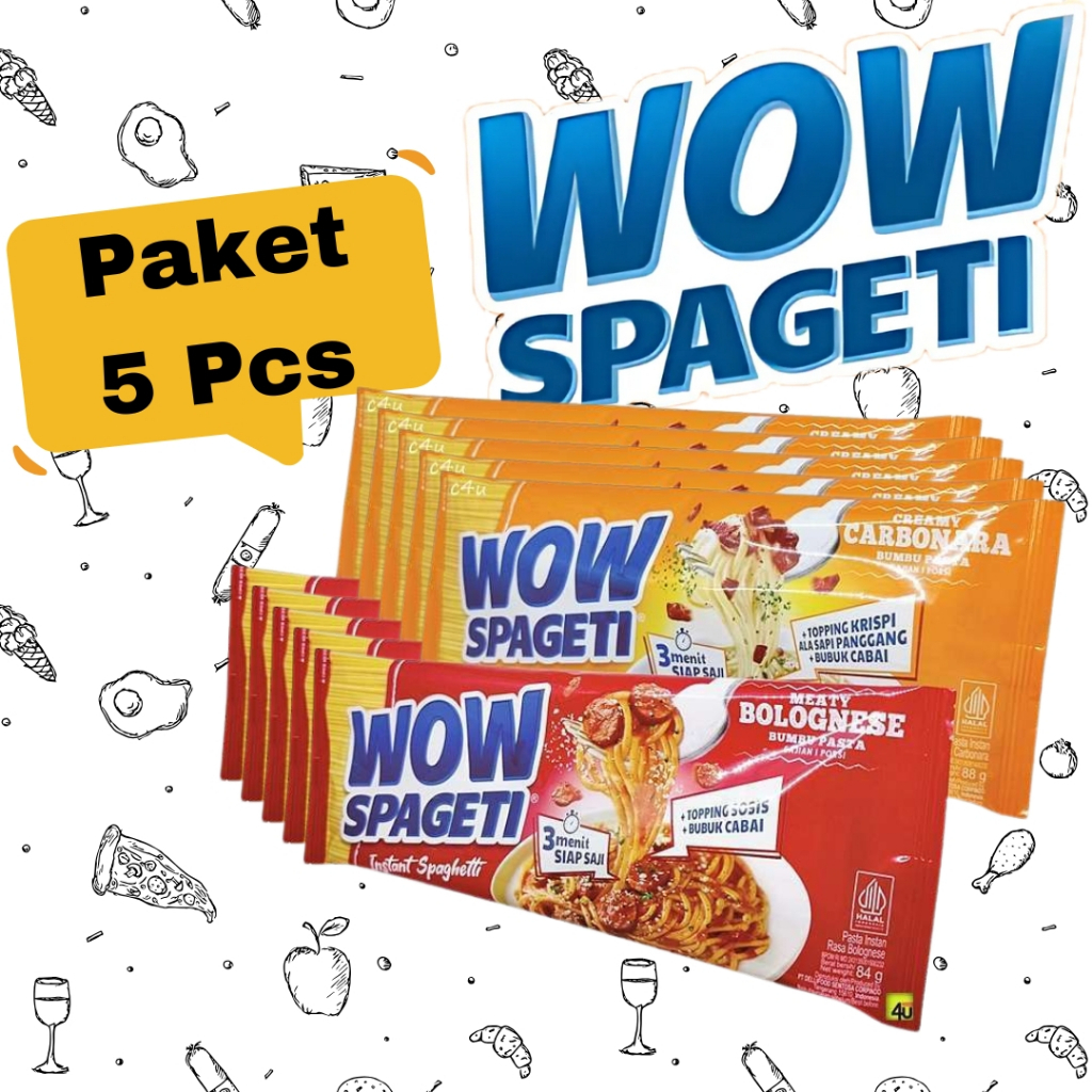 Wow SPAGETI Instant Spaghetti 5 Pcs (Can be MIX) | Shopee Malaysia