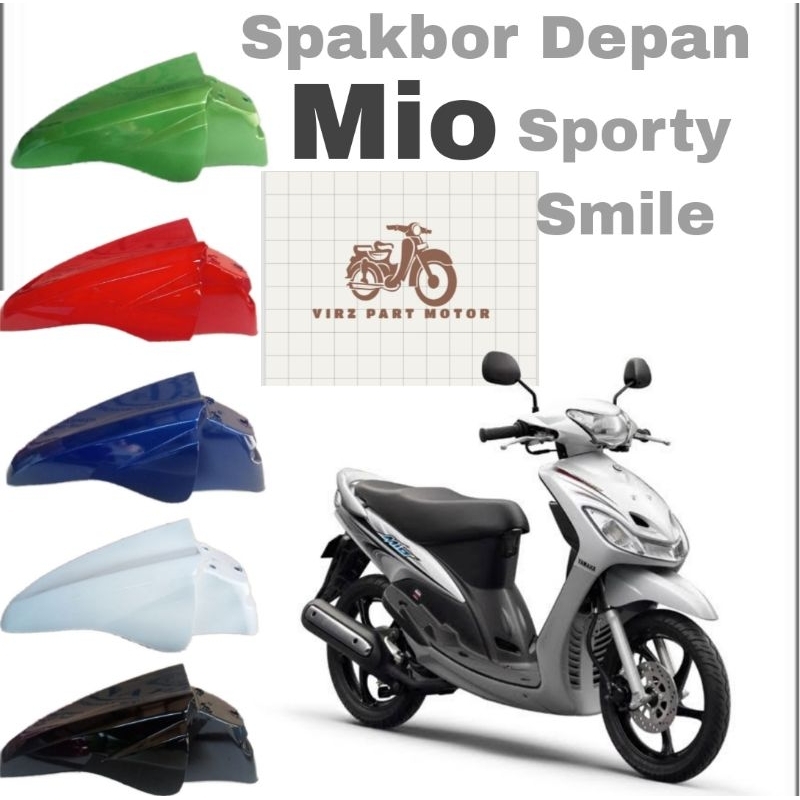 HITAM PUTIH HIJAU Mio Sporty Yamaha Mio Smile Front Fender Black White ...