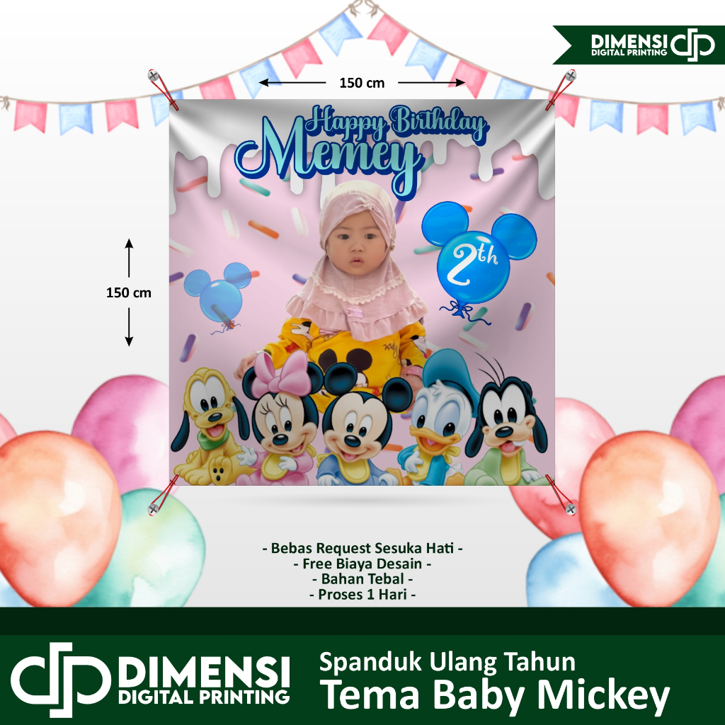 Mickey mouse theme children's birthday banner / mickey minnie mouse ...