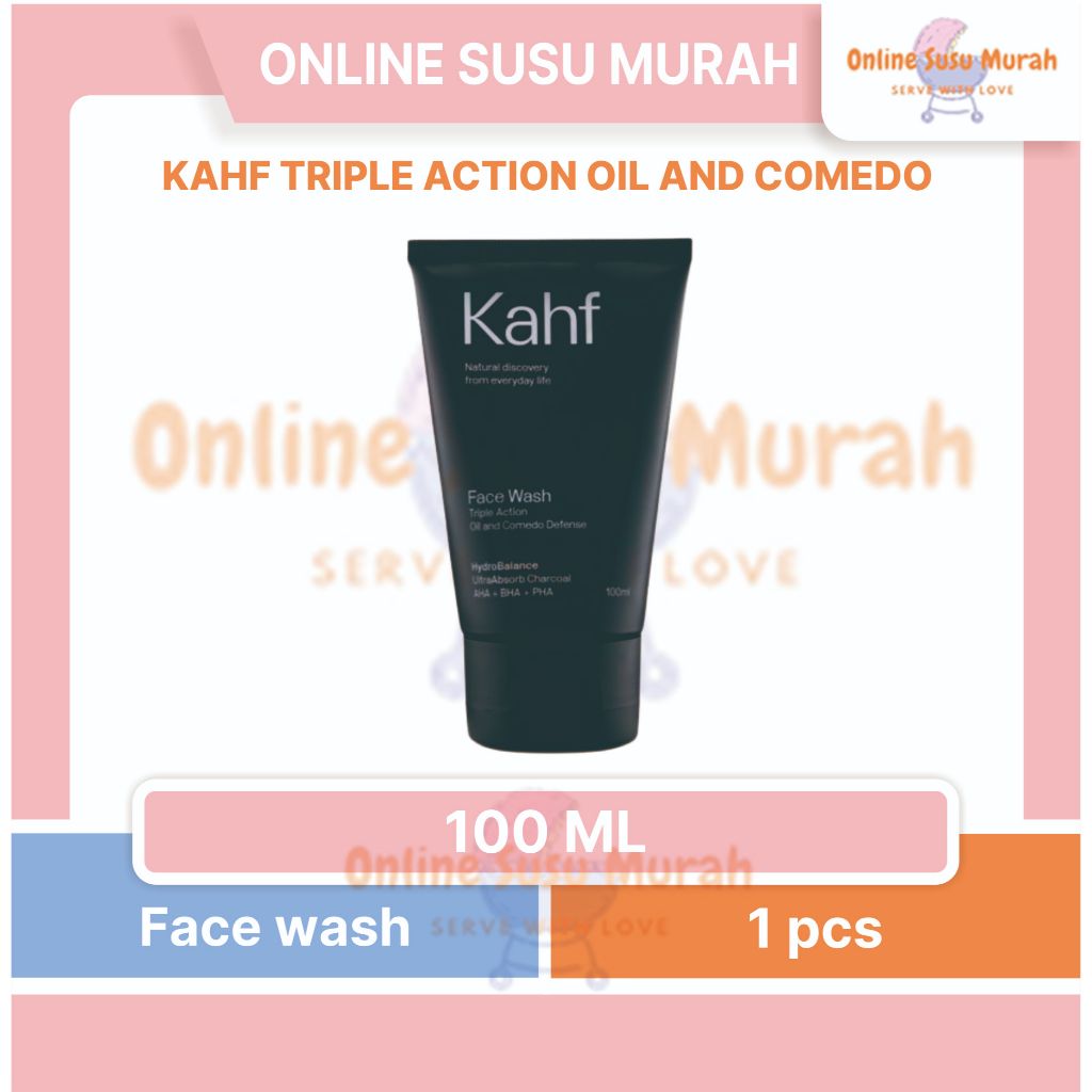 Kahf TRIPLE ACTION OIL AND COMEDO DEFENSE FACE WASH - 100 ml - Men's ...