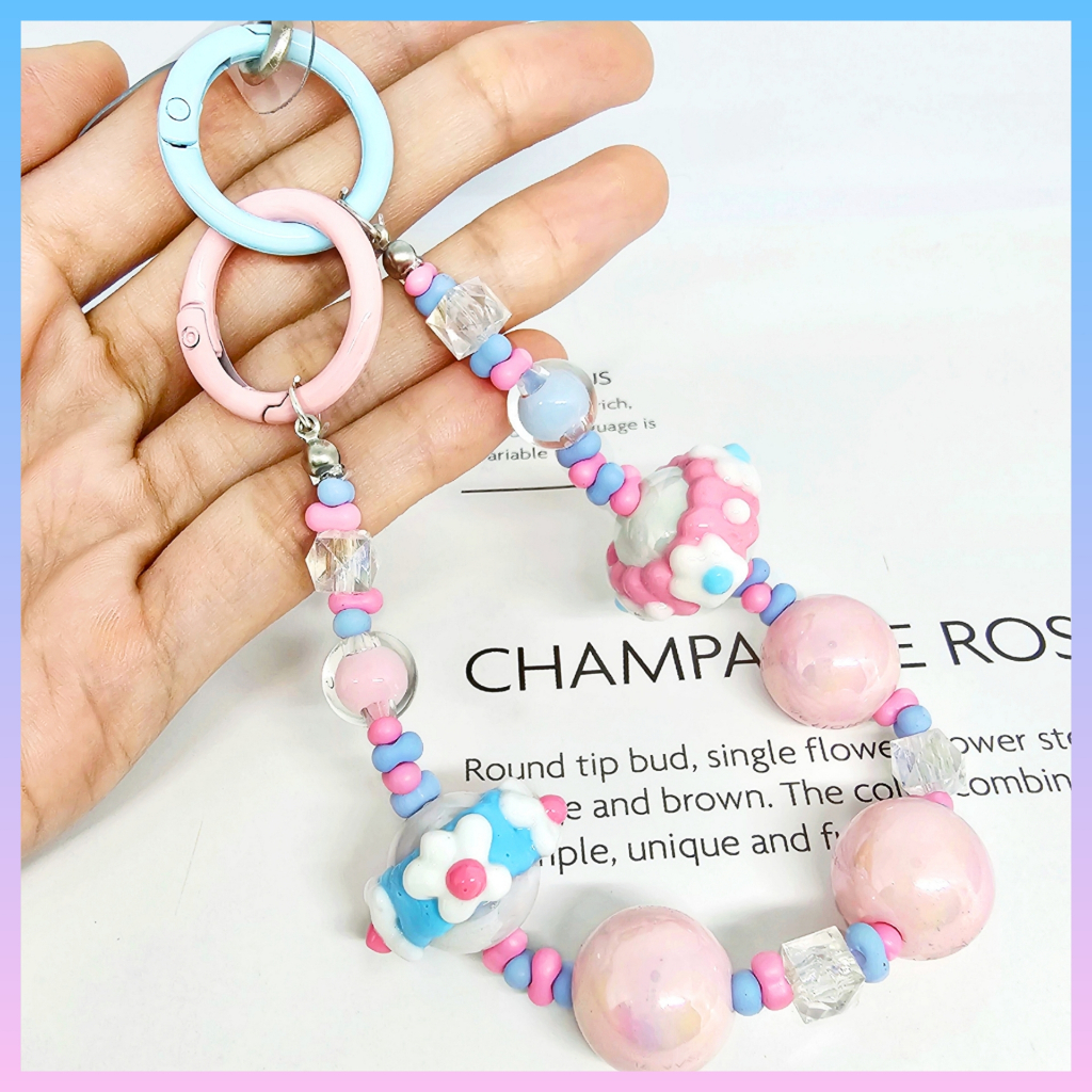 HP GANTUNGAN Premium Painted Bead Cell Phone Hanger Aesthetic Lanyard ...