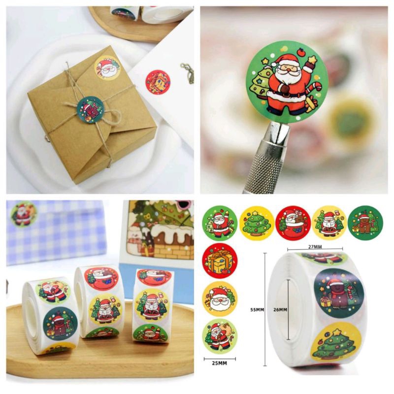 Hampers Packaging Label Stickers / 500 PCS Cute Christmas Stickers ...