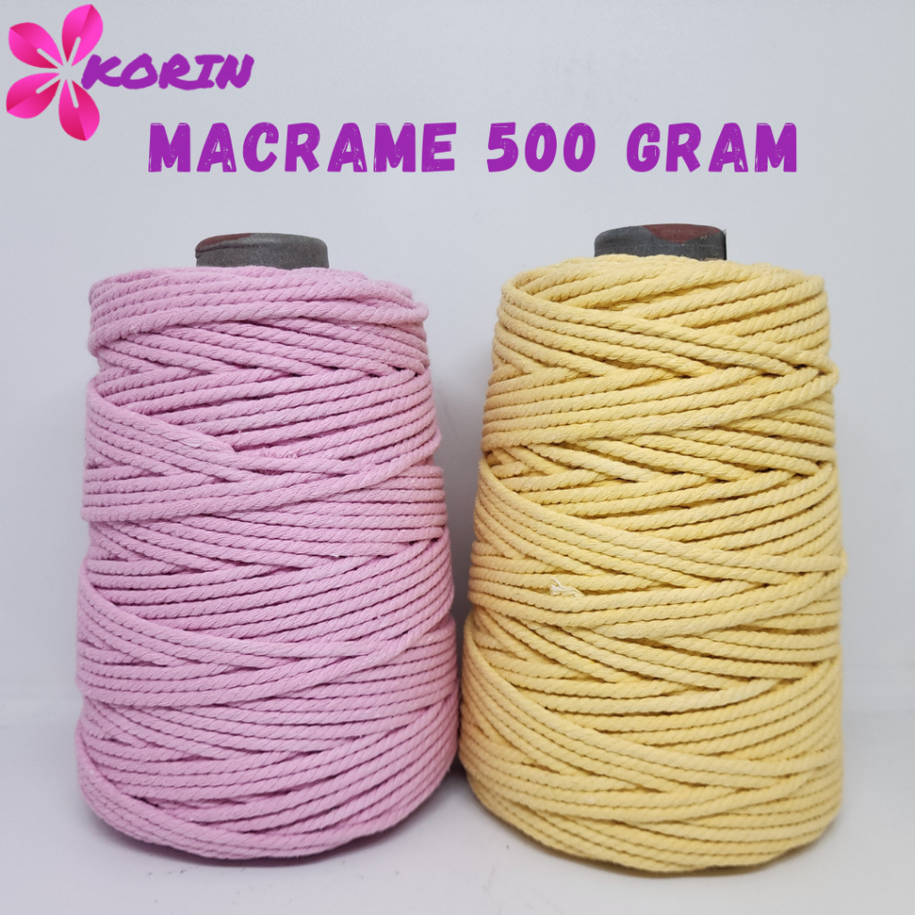 KATUN [500gr] Macrame Cotton Rope Color 4mm 500gr / Macrame Cotton Rope ...