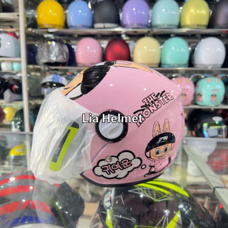 Jpn Kids Responsible Children's Helmet with Labubu Pink Pastel Motif ...