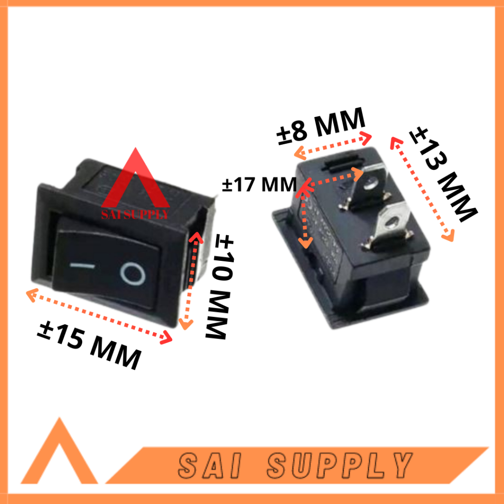 TOMBOL Small Rocker 2 Pin Mini ON OFF Button Power Switch 3 Pin Mini ...