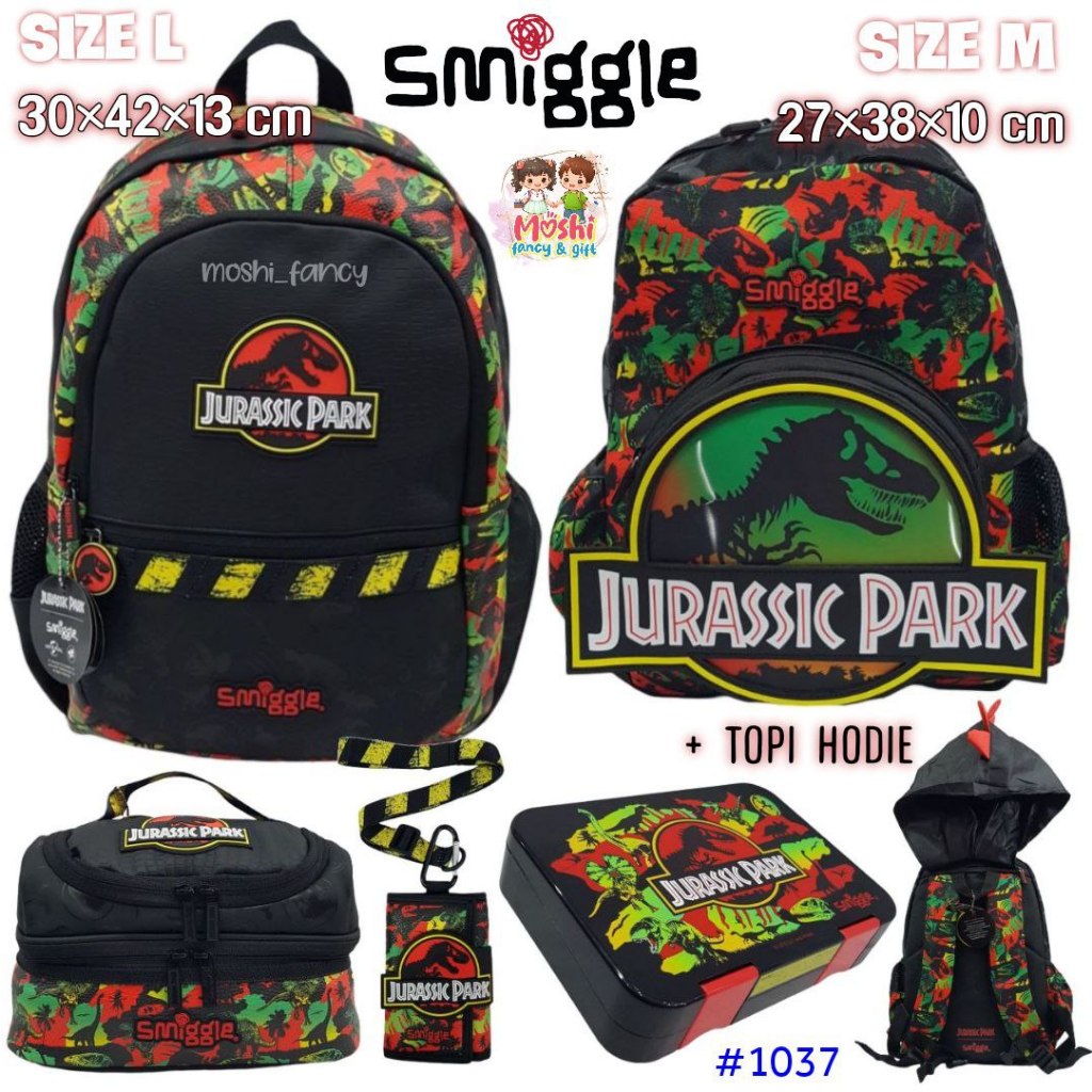 Jurassic Park Dinosaur Smiggle Backpack Hodie size Kindergarten ...