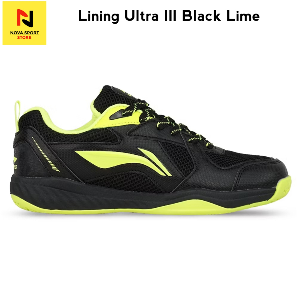 Lining Ultra III Black Lime badminton shoes | Shopee Malaysia