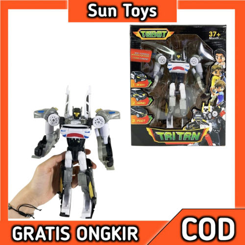 HITAM Tobot Tritan Police 249 Toy Robot turns into a Black Tritan Car ...