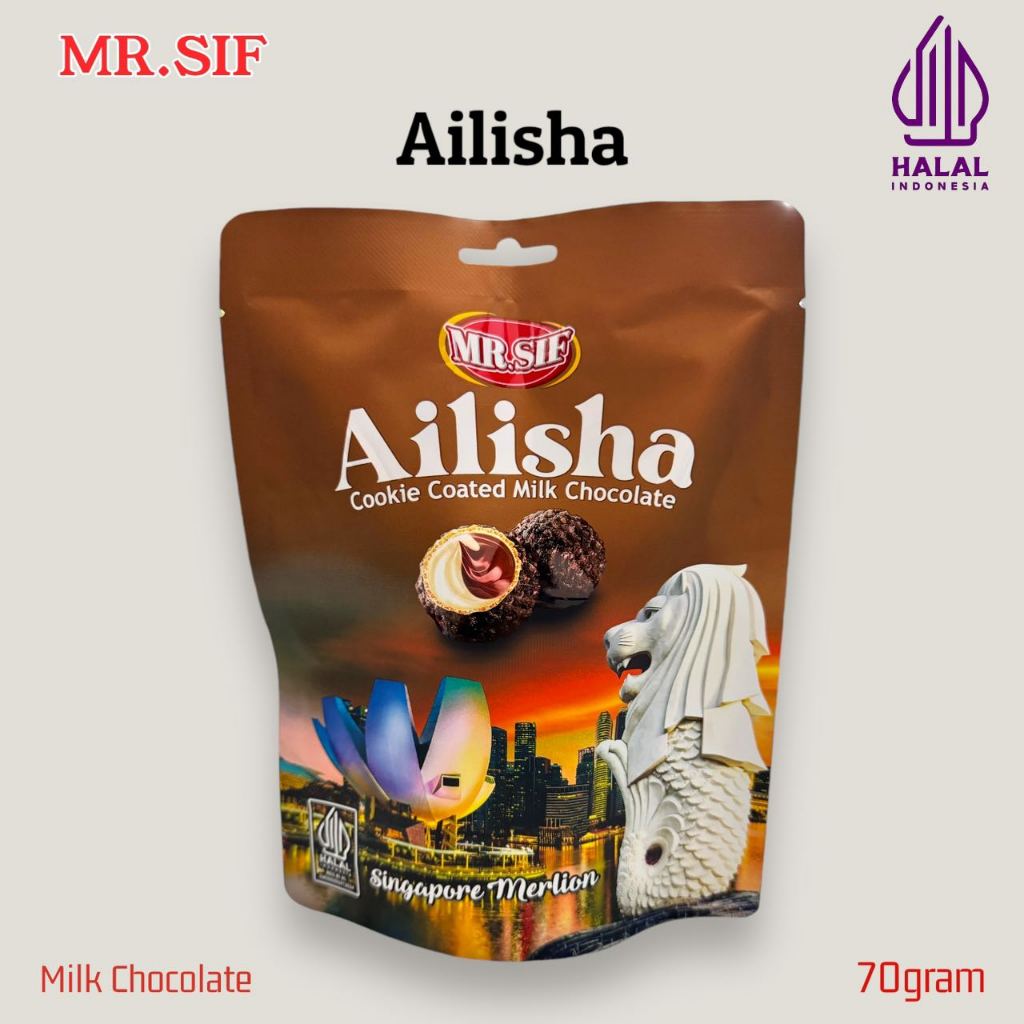Chocolate Cookie Ailisha Singapore Merlion 70gram HALAL | Shopee Malaysia