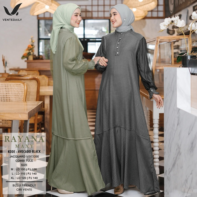 Rayana Maxy by Vente Daily - plain gamis dress eid raya series 2025 eid ...