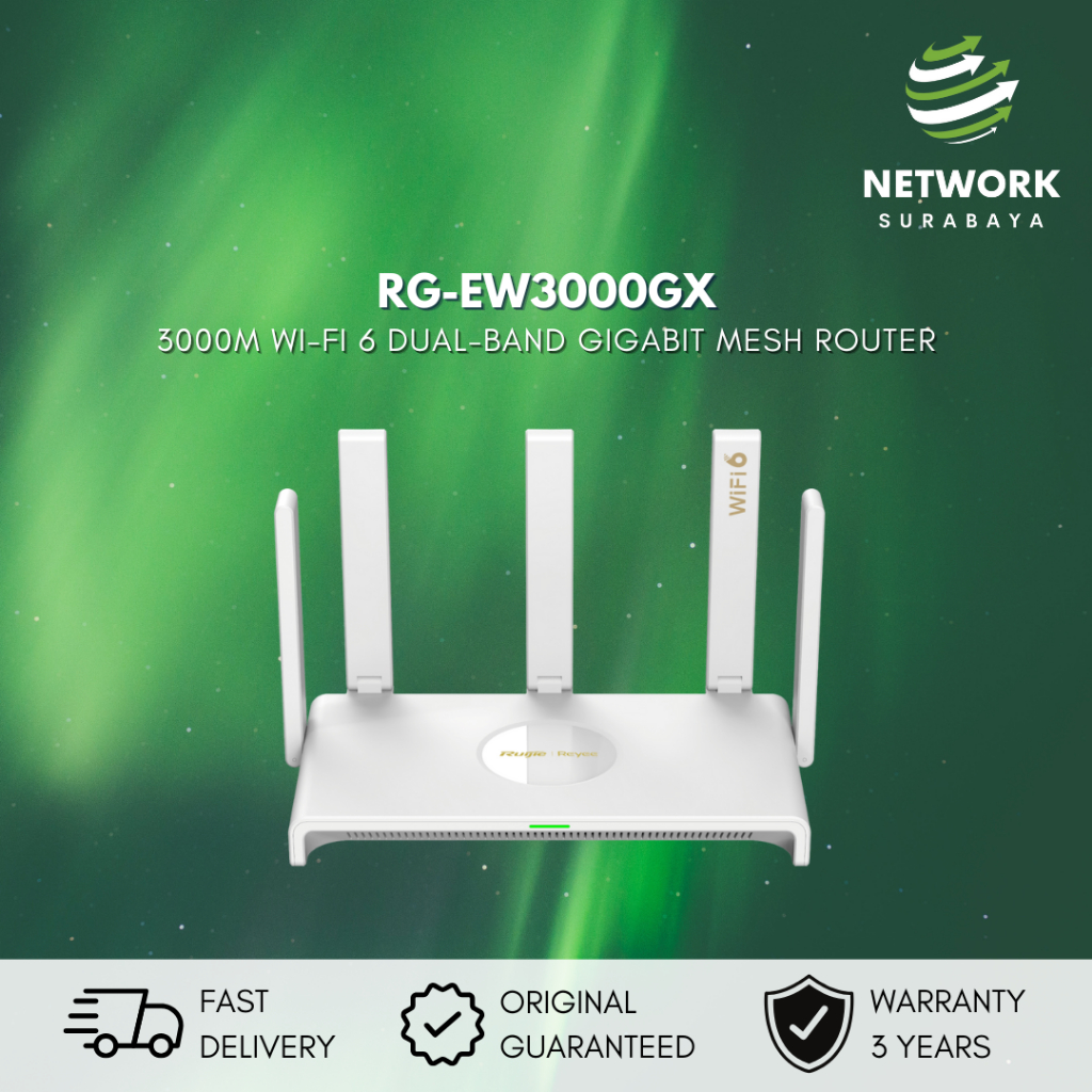 Ruijie RG-EW3000GX Wi-Fi 6 Dual-band Gigabit Mesh Reyee Router | Shopee ...
