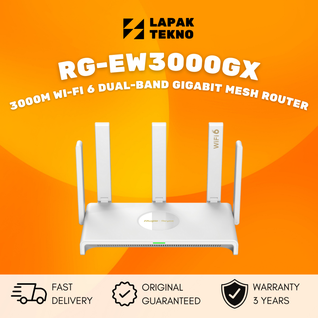 Ruijie RG-EW3000GX Wi-Fi 6 Dual-band Gigabit Mesh Reyee Router | Shopee ...