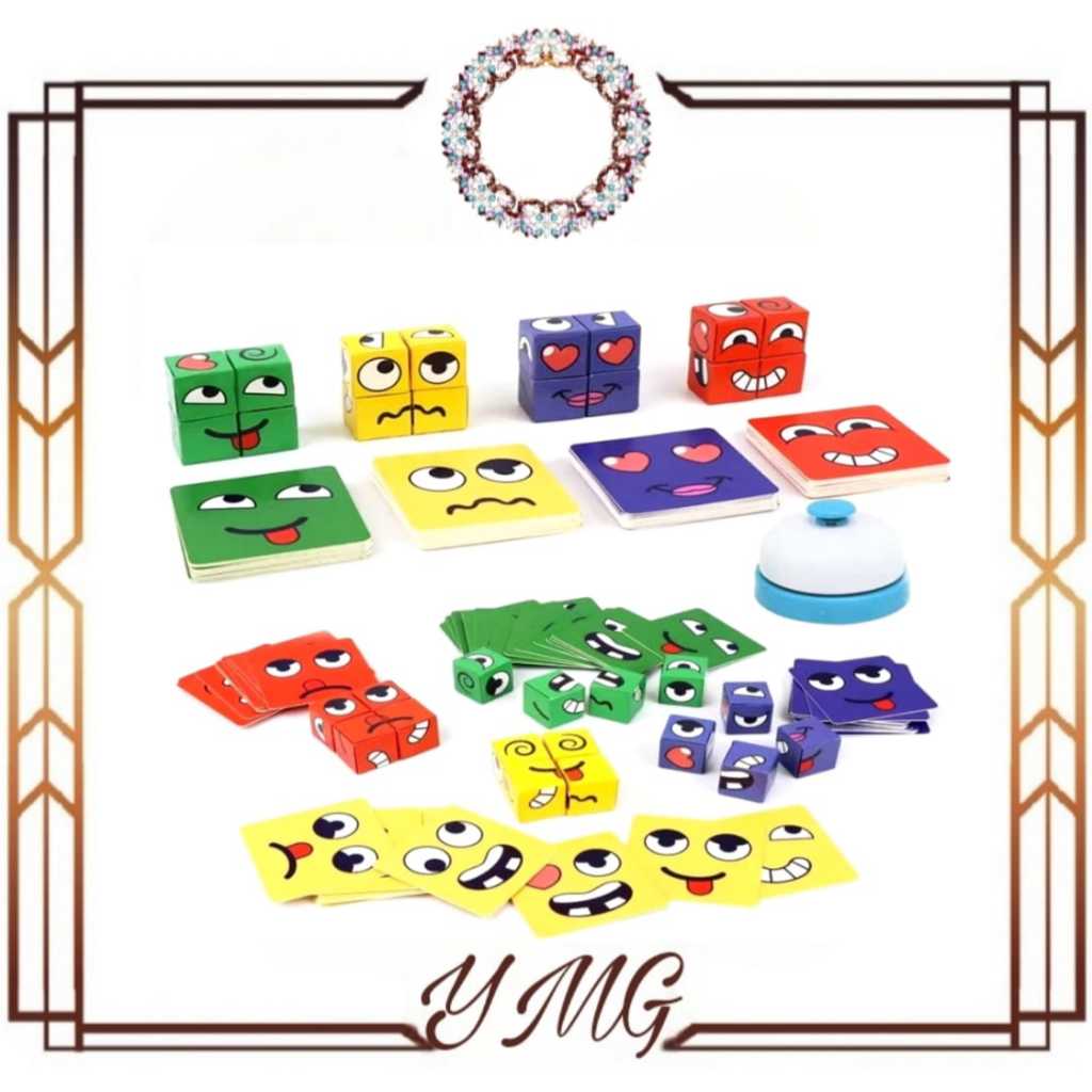 (YMG) Face CHANGING TOY + BELL RUBIK'S CUBE FACE EXPRESSION PUZZLE ...