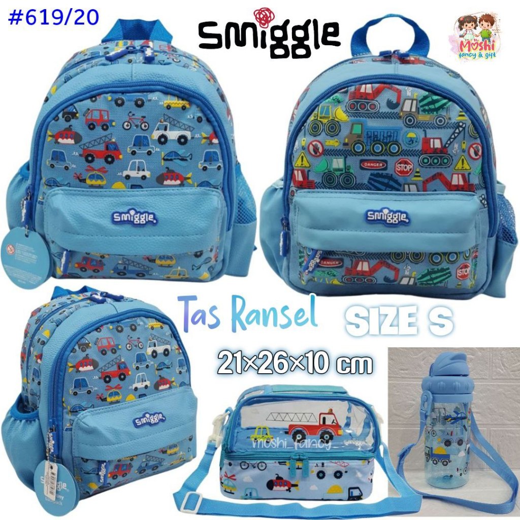 Boys' Blue Car Smiggle Bag / PAUD Boy's School Backpack / Children's ...