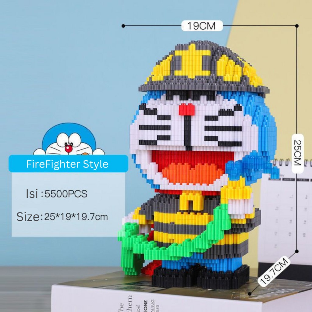 Nano Block Toy Doraemon Fire Fighter Big Bricks Educational Building ...