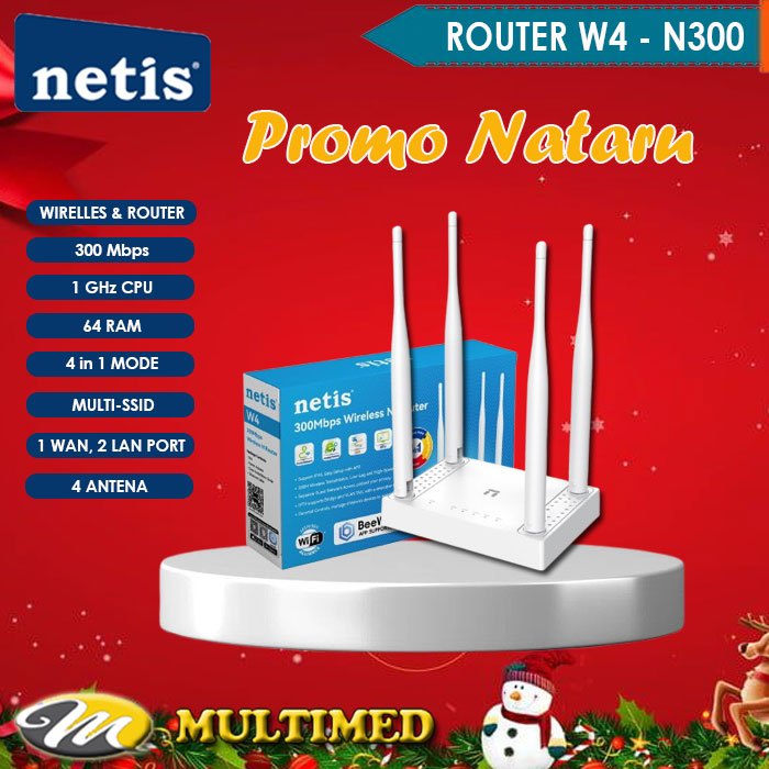Netis W4 N300 Wireless Router 300Mbps 4 Antennas | Shopee Malaysia