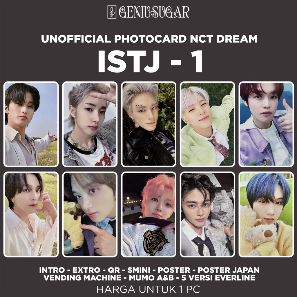 [NCT Dream] ISTJ - 1 PHOTOCARD UNOFFICIAL | Shopee Malaysia