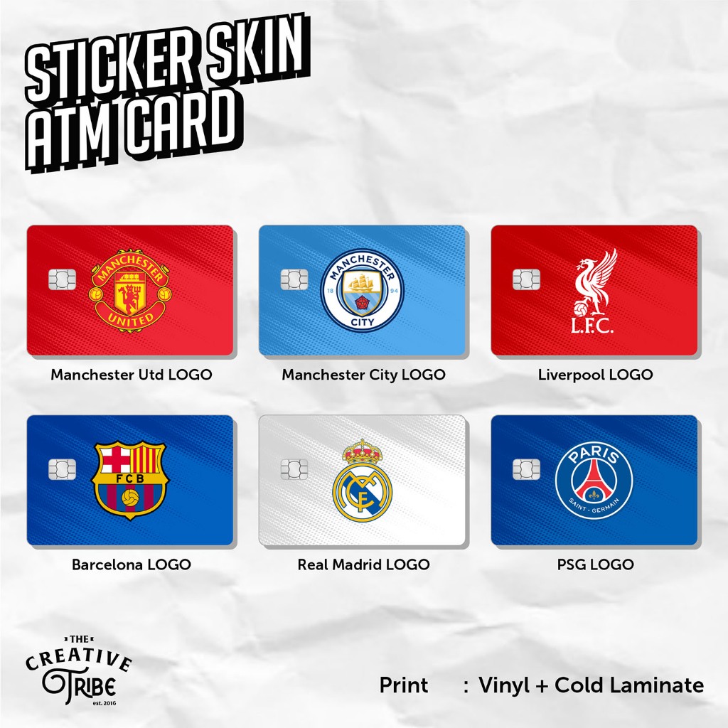 Football Club - Sticker Skin Card - Vinyl ATM Debit Credit Emoney Flazz ...