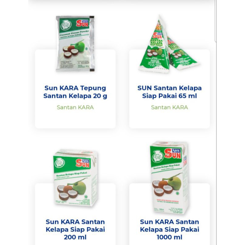 Sun KARA instant coconut milk 65 ml | 200 ml | Shopee Malaysia