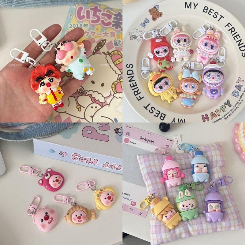 GANTUNGAN [IP-218] Big Head Molly Shinchan Labubu Cartoon Character ...