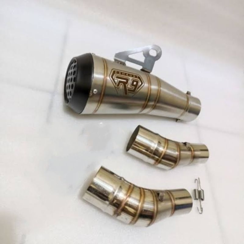 R9 GP Series Racing exhaust + slip on pipe / original exhaust pipe ...