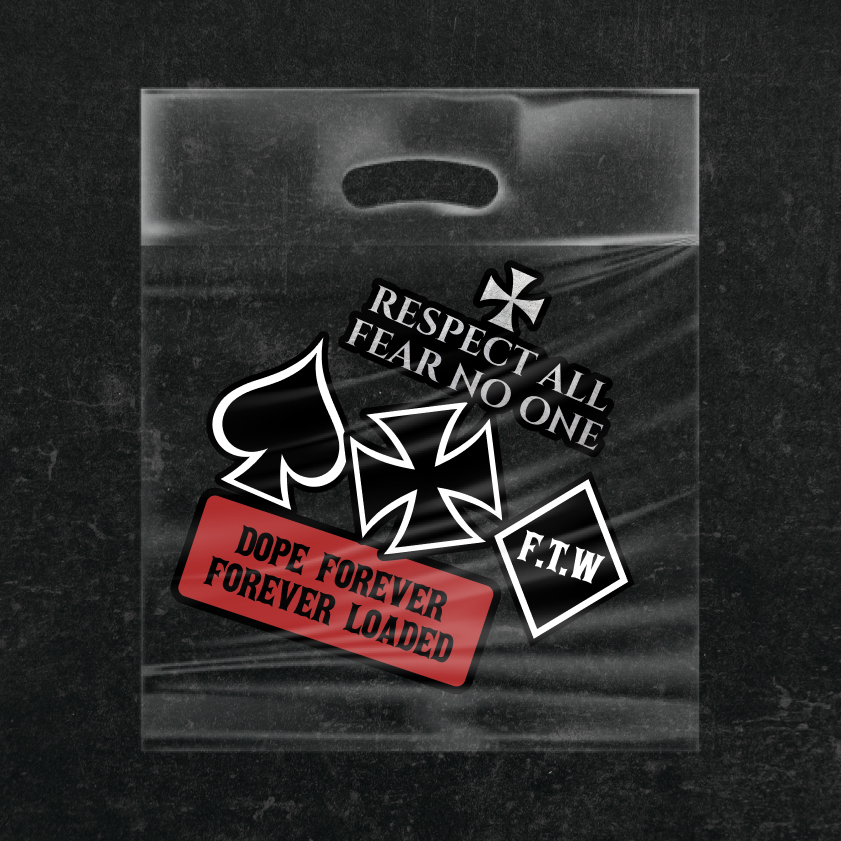 Bikers Iron Cross FTW Chopper Vinyl Waterproof Motorcycle Sticker ...