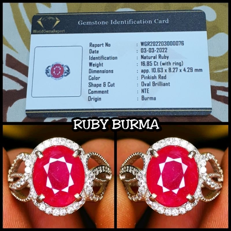 Natural ruby Burmese ruby gems + memo id card | Shopee Malaysia