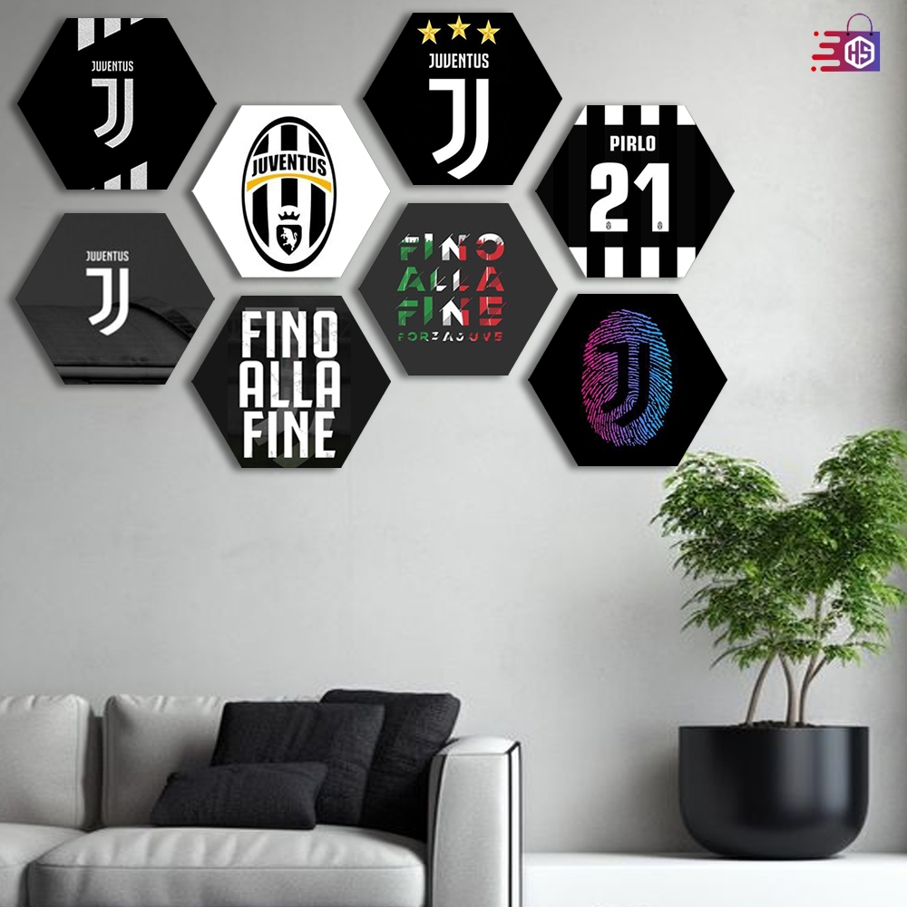 Hexagonal juventus wall decoration - Wooden decoration - Room poster ...