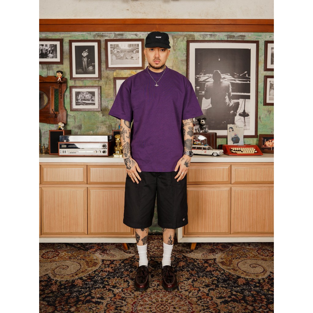 Popgun Studio Dark Purple Plain T-Shirt Regular Fit 16S Heavyweight ...