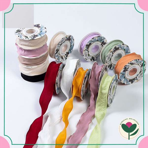 1 meter width 4 cm Korean romantic wavy ribbon curly bouquet wrapping ...