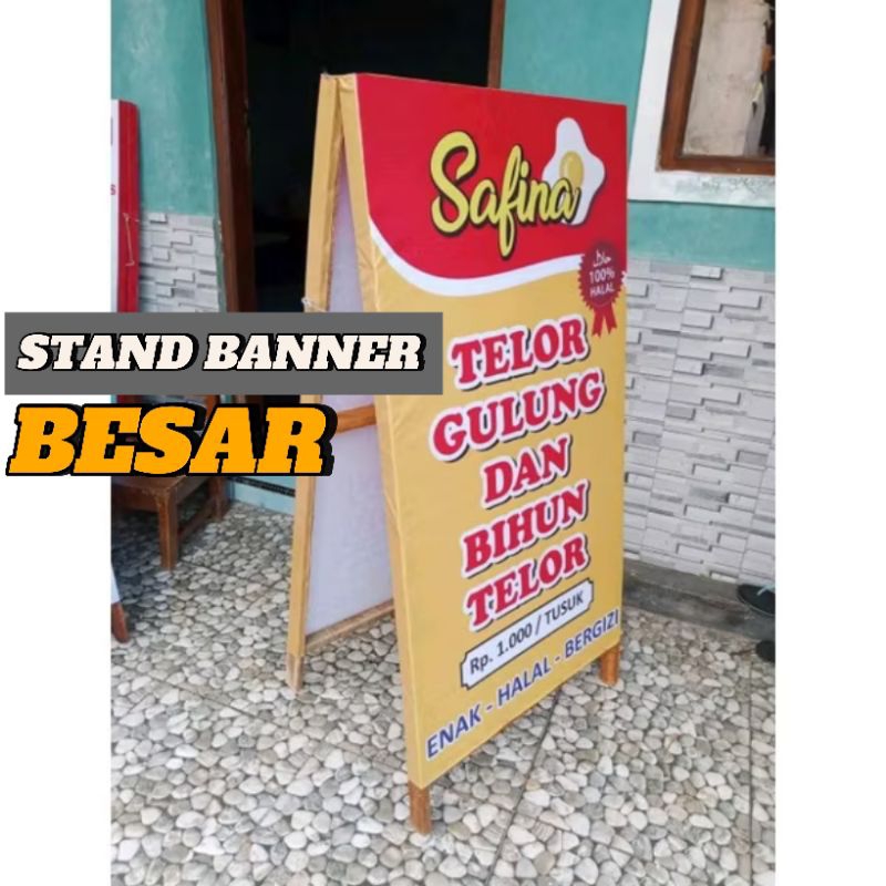 KAYU Standing Banner / Standing Banner folding 2 sides / Wooden Banner ...