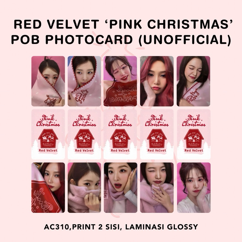 Pob RED VELVET 'PINK CHRISTMAS' 2024 Unofficial Photocard Irene Joy ...
