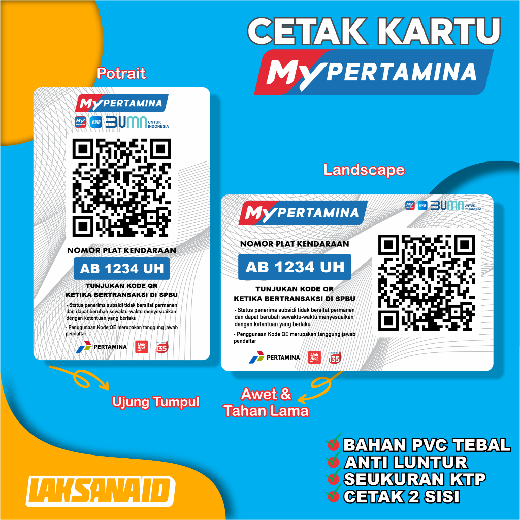 Print MY PERTAMINA BARCODE CARDS FROM PVC MATERIAL | Shopee Malaysia