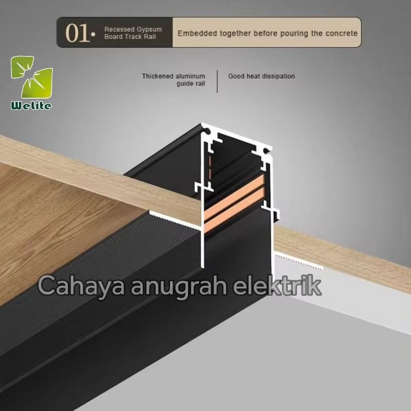 Universal magnetic Light Track Rail magnetic light rail Tack | Shopee ...