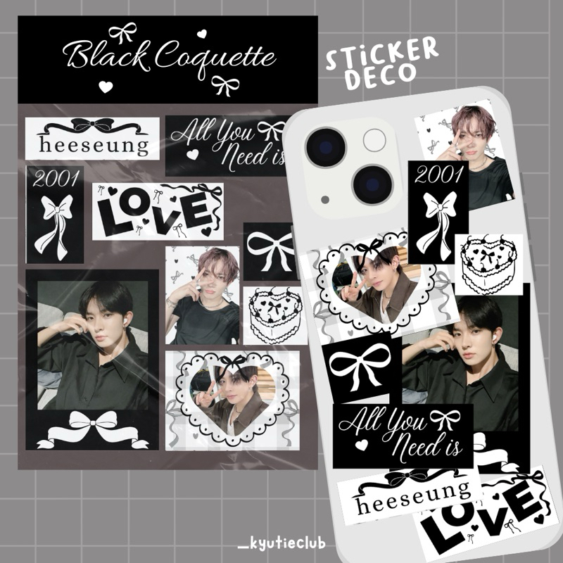 Enhypen STICKER DECO BLACK COQUETTE AESTHETIC STICKER SET SUNGHOON ...