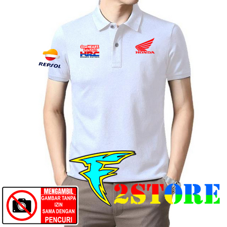 Honda Polo Collar T-Shirt - one Heart - Repsol - HRC Honda Racing ...