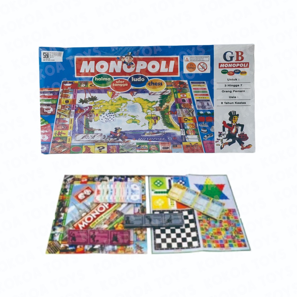 TRADITIONAL TOY MONOPOLY GB BOARD GAME LARGE 5 GAME IN 1, MONOPOLY ...
