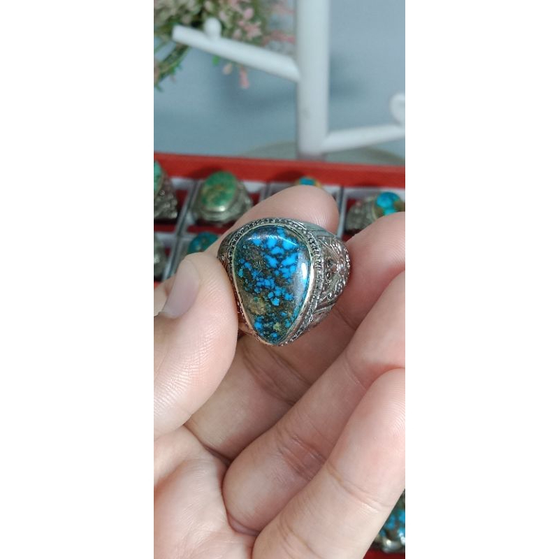 Iranian original Persian turquoise stone ring | Shopee Malaysia