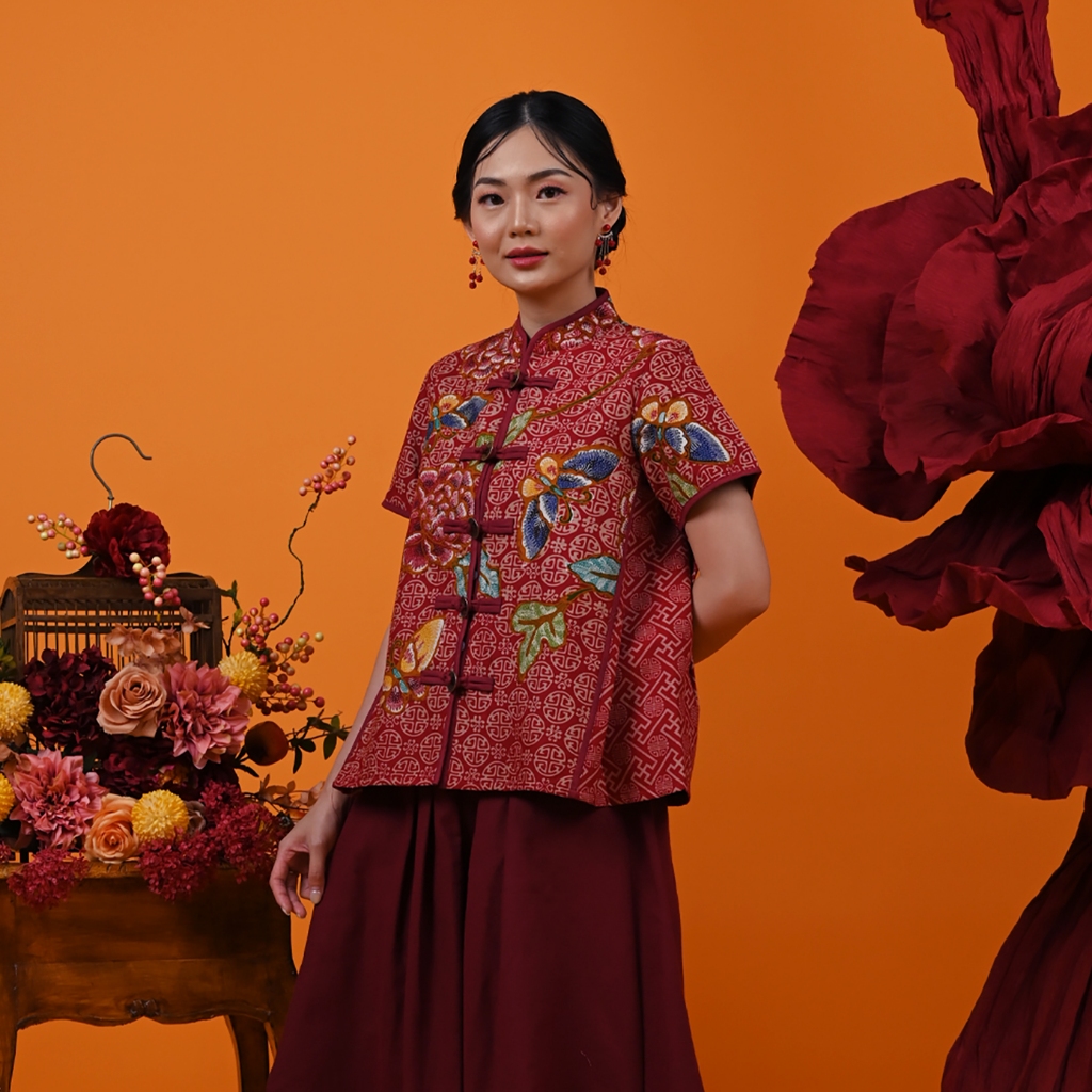 Nona RARA - Lauva Encim CNY T3680, modern women's batik blouse work ...