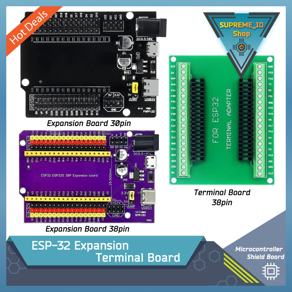 Esp32 ESP-32 Wifi Bluetooth Microcontroller 30 pin 38 pin GPIO Expansion Terminal Shield Dev ...
