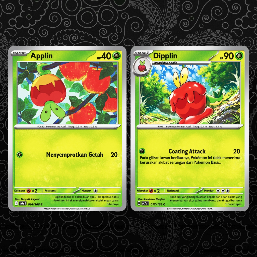 Pokemon Applin Dipplin Leaves TCG Indonesian Pokemon Cards (Price for 1 ...