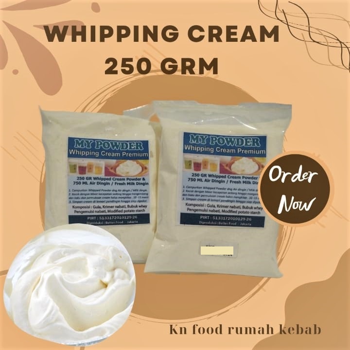 Premium Whipped Cream / Whipped Cream 250 grams PREMIUM Instant Whipped ...