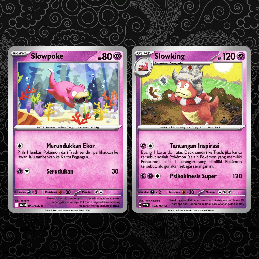 Pokemon Slowpoke Slowking TCG Indonesian Pokemon Card (Price for 1 Pcs ...