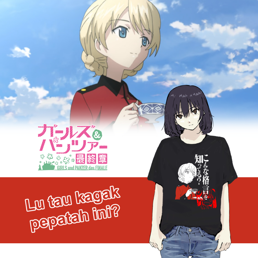 Girls Und Panzer Darling Sayings T-shirt [Girls Und Panzer] | Shopee ...