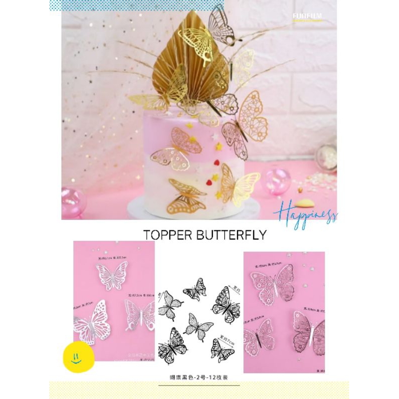 Butterfly TOPPER/ BUTTERFLY TOPPER CONTAINS 4 SHEETS | Shopee Malaysia