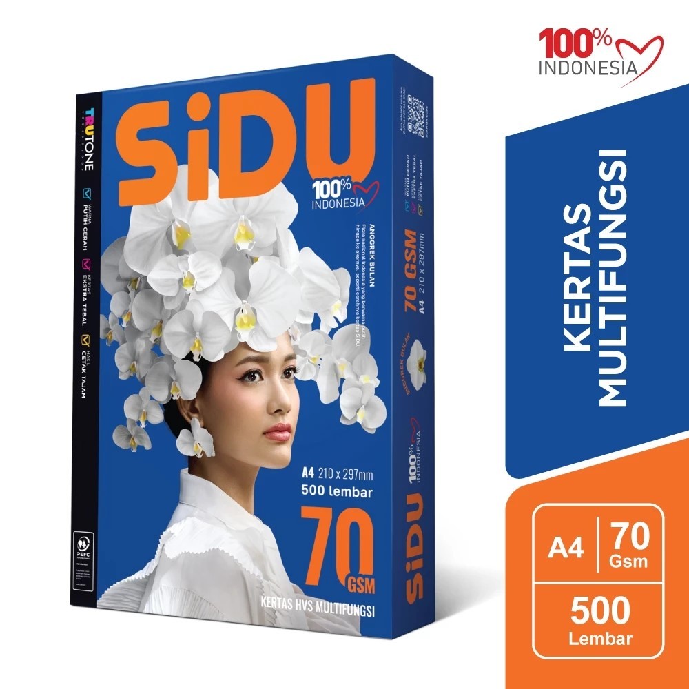 [ 1 RIM ] SIDU A4 HVS PAPER 70 GSM / SINAR DUNIA HVS PAPER 70 GRAM ...