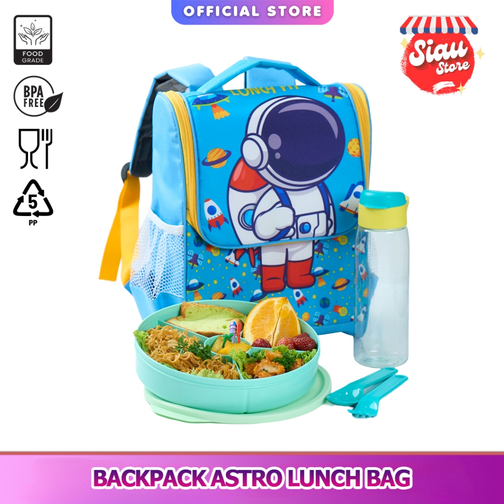 Siau STORE CPM ASTRO BACKPACK LUNCH FIT LUNCH BOX SET 4 PCS / LUCKY ...