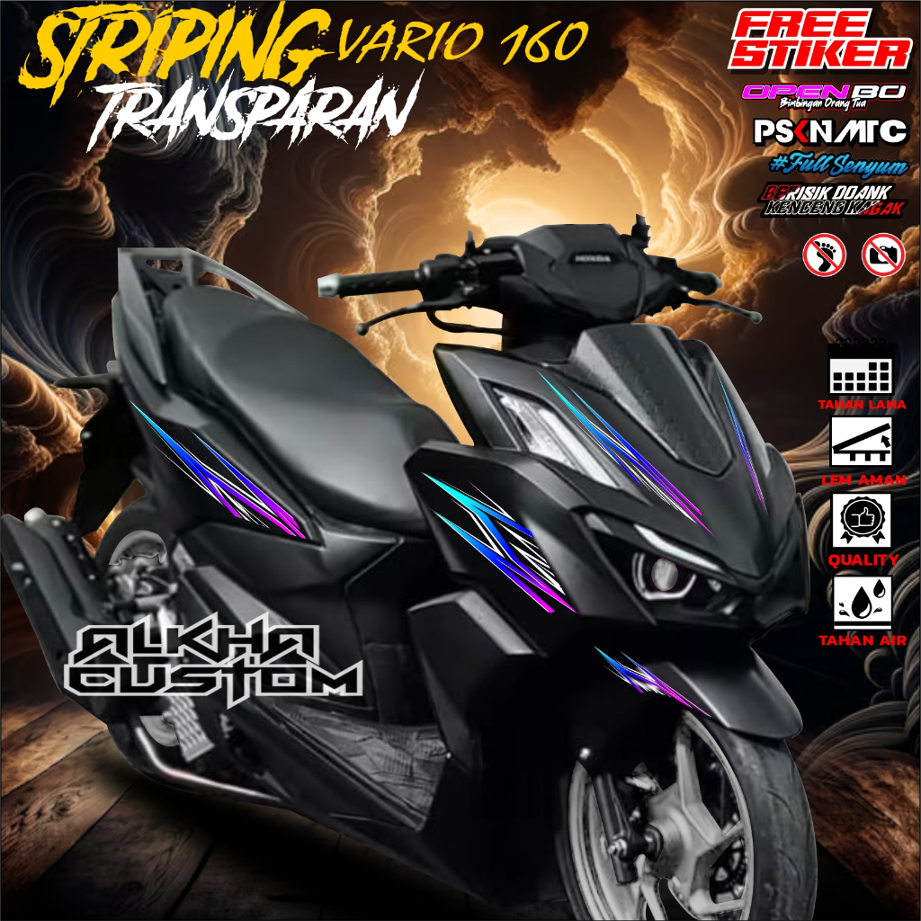 Honda VARIO 160 Transparent Striping Variations NEW VARIO Motorcycle ...