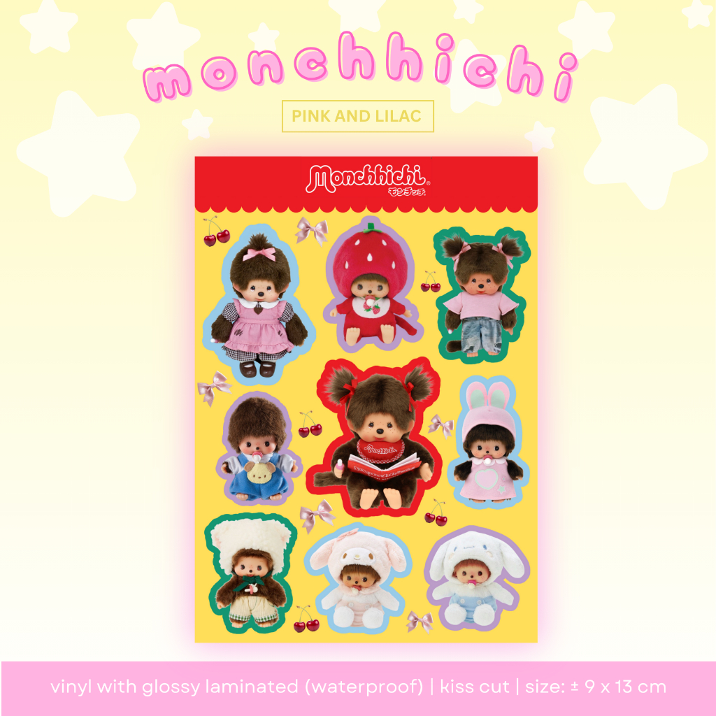 Monchhichi Sticker Sheet | Deco Sticker Japan Waterproof | Shopee Malaysia
